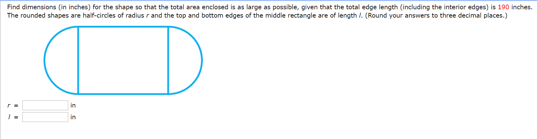 Solved Find dimensions (in inches) for the shape so that the | Chegg.com
