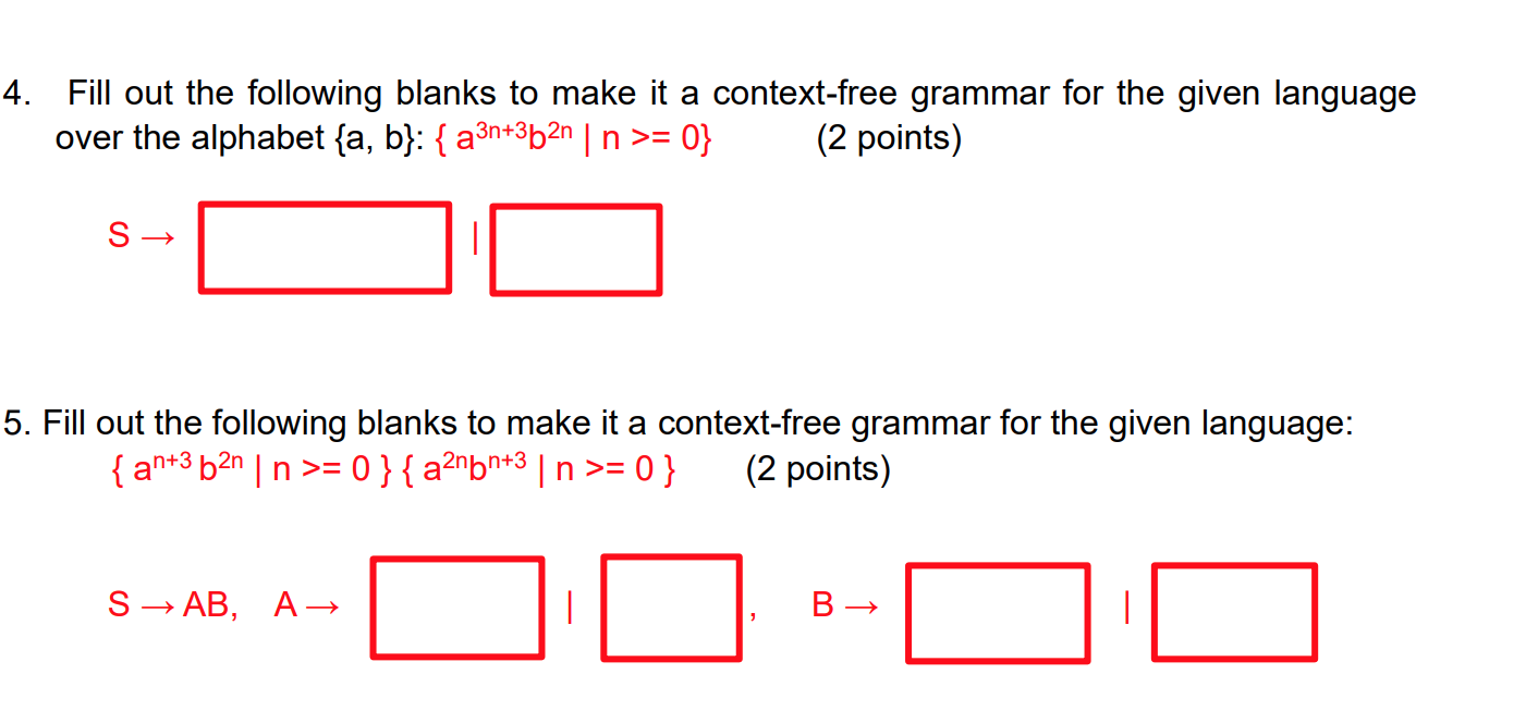 Solved Fill out the following blanks to make it a | Chegg.com