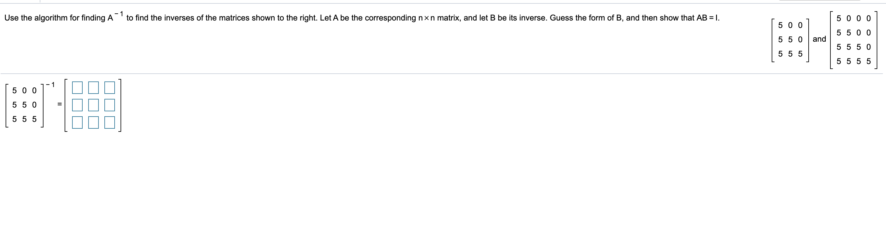 Solved -1 Use the algorithm for finding A to find the | Chegg.com