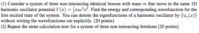 Solved (1) Consider a system of three non-interacting | Chegg.com