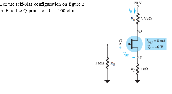 Solved For the fixed-bias configuration on figure 1. a. | Chegg.com