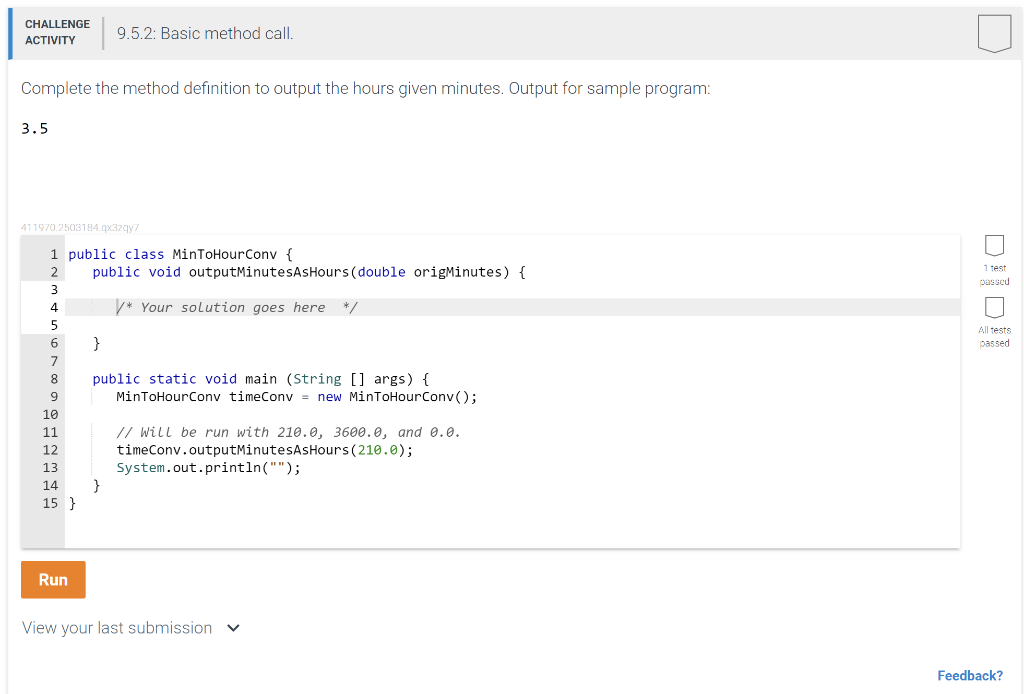 Solved public class MinToHourConv { public void | Chegg.com