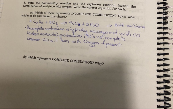 Solved 3. Both the flammability reaction and the explosion | Chegg.com