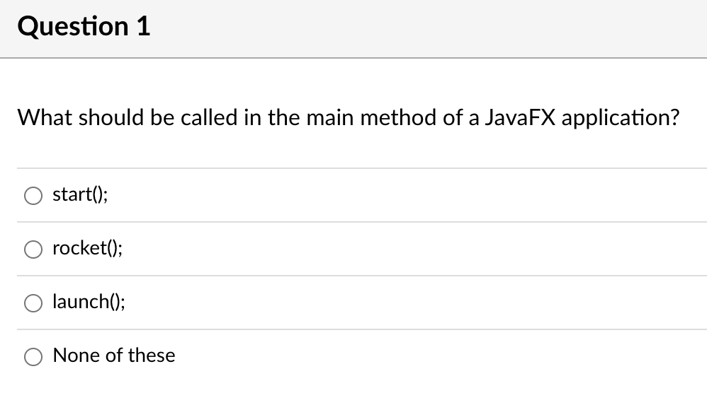 Solved Question 1 What should be called in the main method | Chegg.com