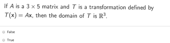 Solved If A is a 3 x 5 matrix and T is a transformation | Chegg.com