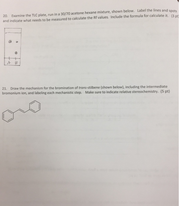 Solved Label the lines and spots formula for calculate it. | Chegg.com
