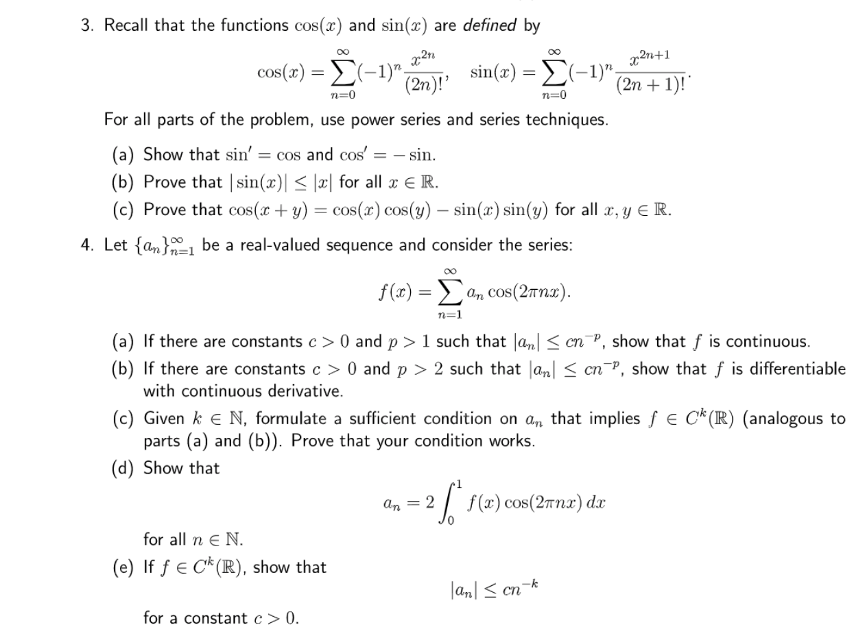 Solved x2n+1 n=0 n=0 3. Recall that the functions cos(x) and | Chegg.com