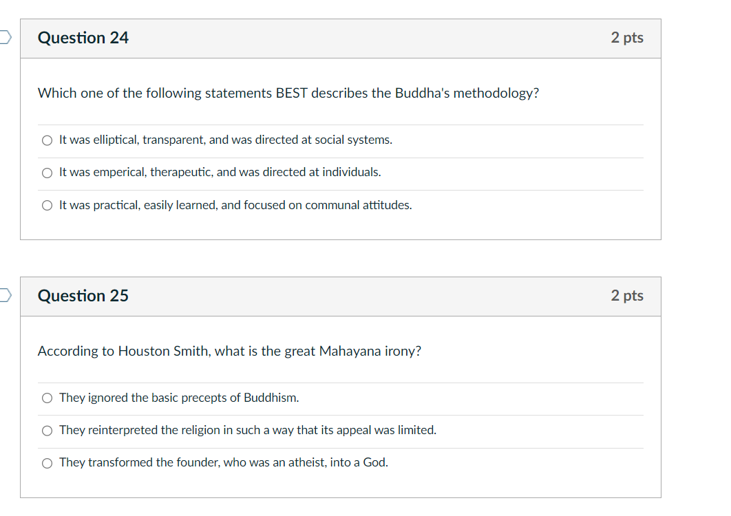 Which one of the following teachings described the | Chegg.com
