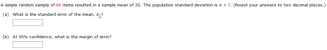 Solved A simple random sample of 60 items resulted in a | Chegg.com