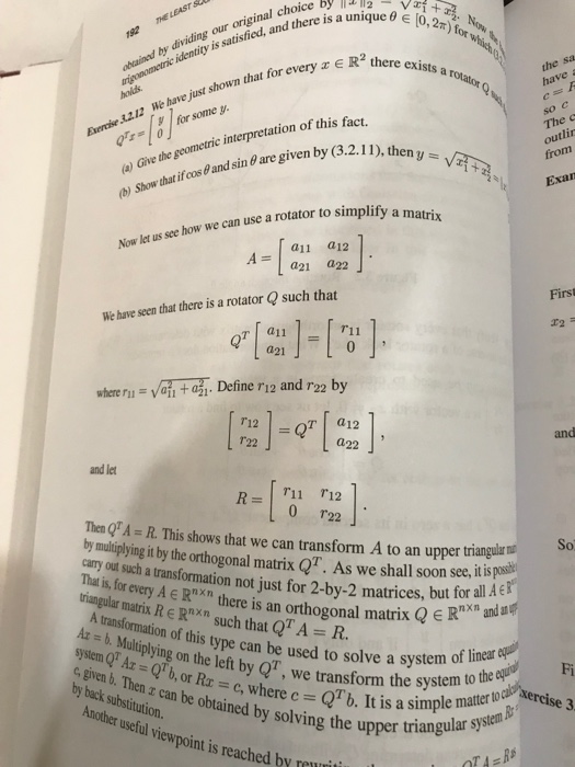 Solved MATRICES, ROTATORS, AND REFLECTORS191 (-sin θ, cos θ) | Chegg.com