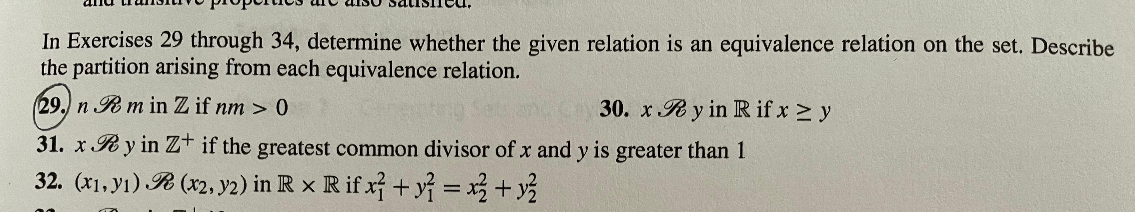 Solved In Exercises 29 through 34, determine whether the | Chegg.com