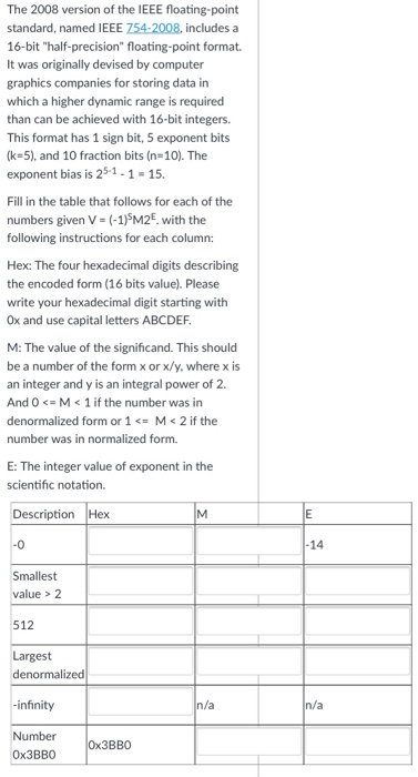 (Solved) : 2008 Version Ieee Floating Point Standard Named Ieee 754 ... (Solved) : 2008 Version Ieee Floating Point Standard Named Ieee 754 ...
