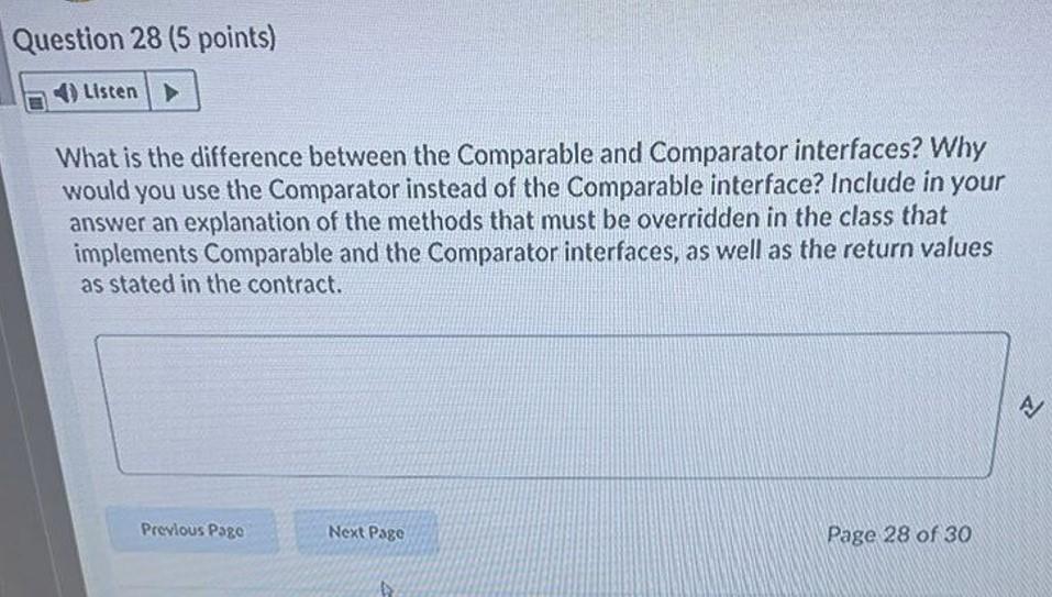 Solved Question 28 (5 points) 4) Listen > What is the | Chegg.com