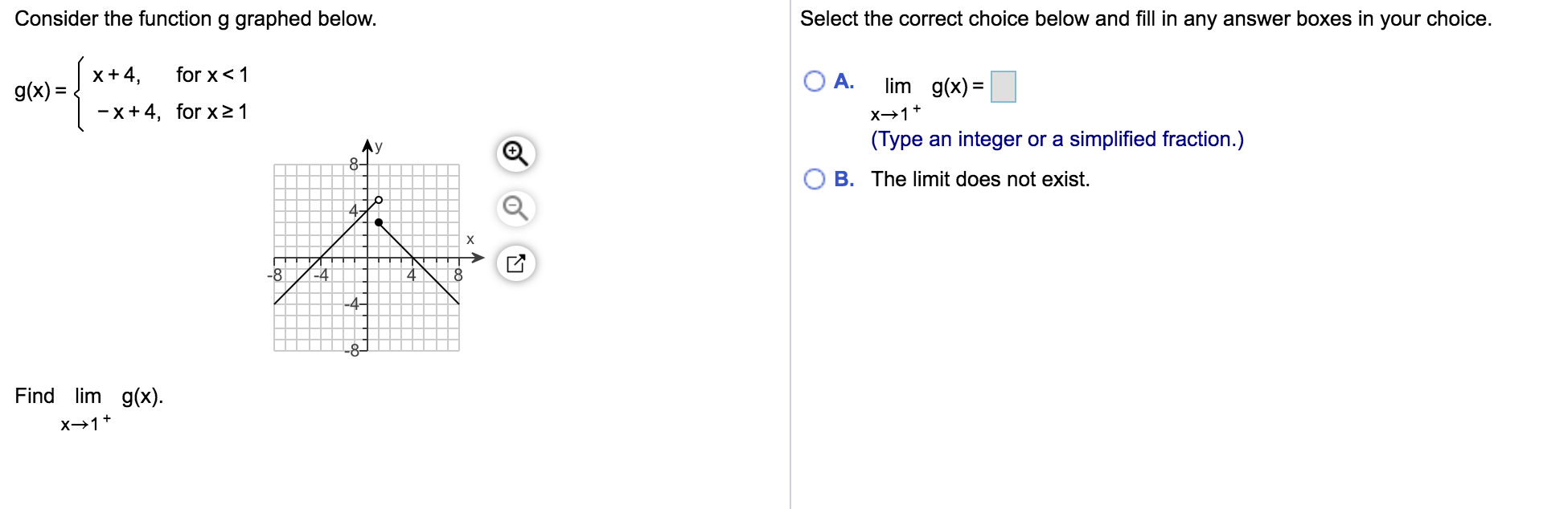 Solved Consider The Function G Graphed Below Select The