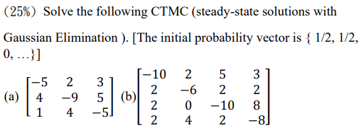 Solved (25\%) Solve the following CTMC (steady-state | Chegg.com