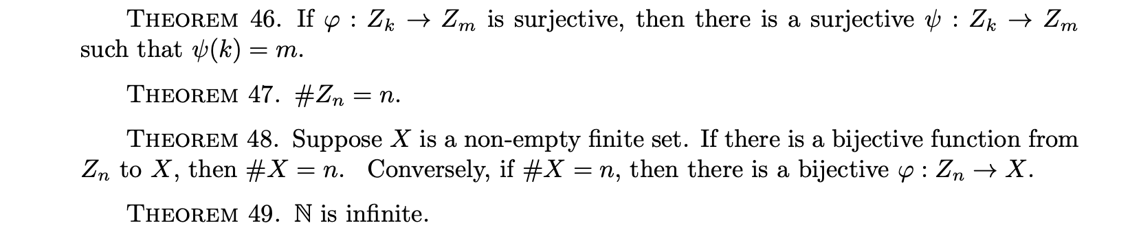 Solved THEOREM 46. If 4:2k Zm is surjective, then there is a | Chegg.com
