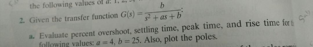 Solved he system of Prelab 2a, calculate the values of a and | Chegg.com