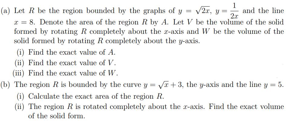 Solved (a) Let R be the region bounded by the graphs of | Chegg.com