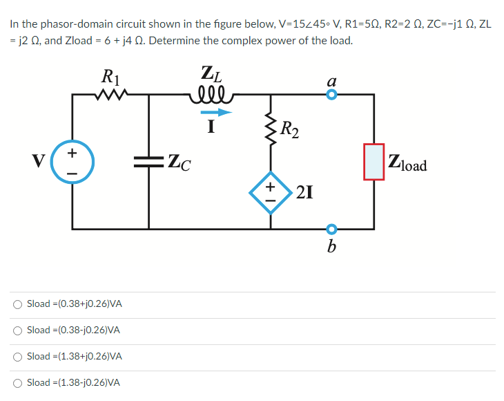 Solved In the phasor-domain circuit shown in the figure | Chegg.com