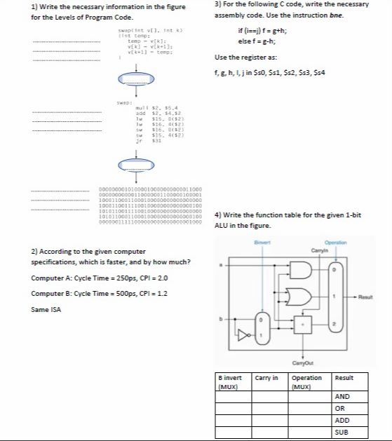 1) Write the necessary information in the figure for | Chegg.com