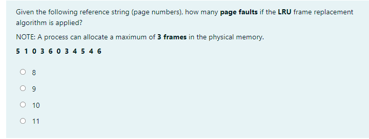 Solved Given the following reference string (page numbers), | Chegg.com