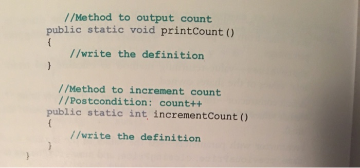 Solved class MyClass private int x; private static int | Chegg.com