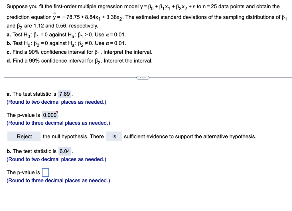 Solved Suppose you fit the first-order multiple regression | Chegg.com