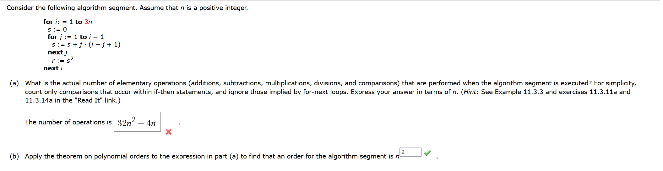 Solved Consider The Following Algorithm Segment Assume That