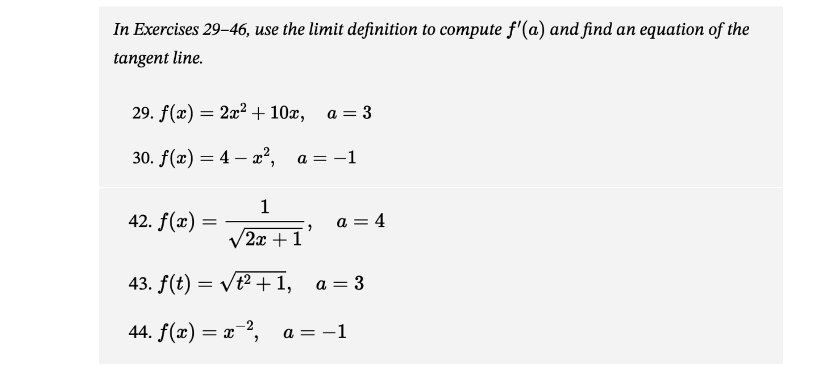 Solved In Exercises 29-46, use the limit definition to | Chegg.com