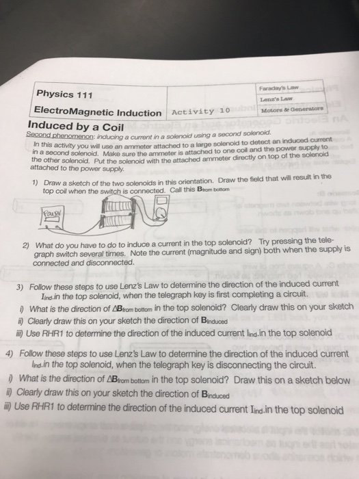 Solved Faraday's Law Lenz's Law Motors Physics 111 | Chegg.com