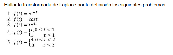Solved = Hallar la transformada de Laplace por la definición | Chegg.com