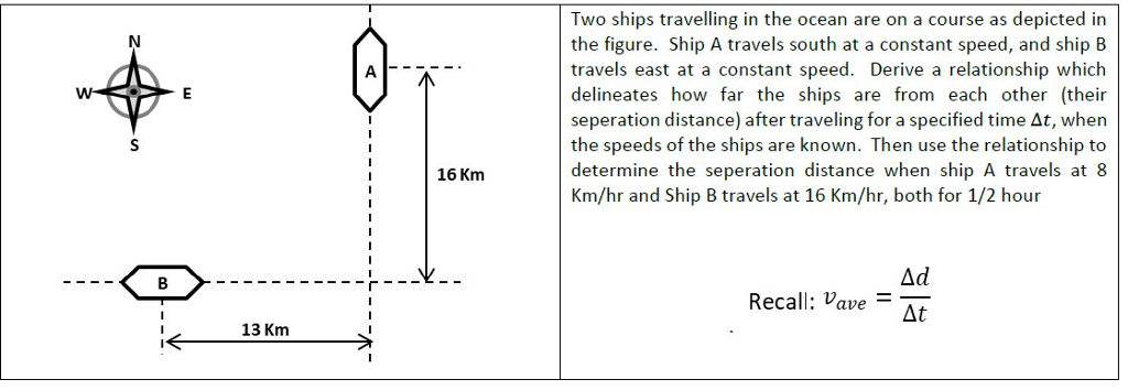 Solved Two ships travelling in the ocean are on a course as | Chegg.com