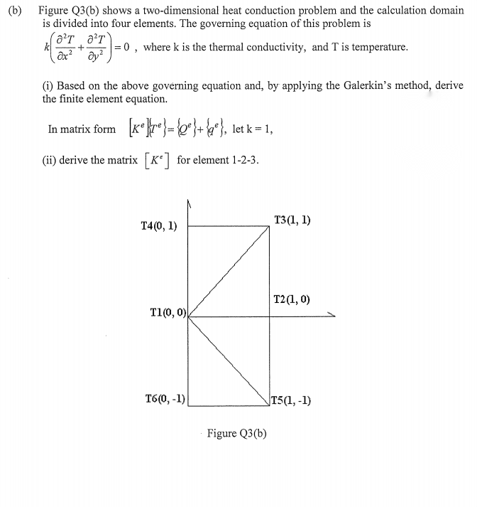 Solved Figure Q3(b) shows a two-dimensional heat conduction | Chegg.com