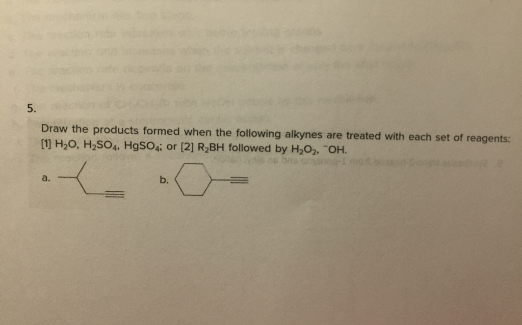 Solved Draw the products formed when the following alkynes | Chegg.com