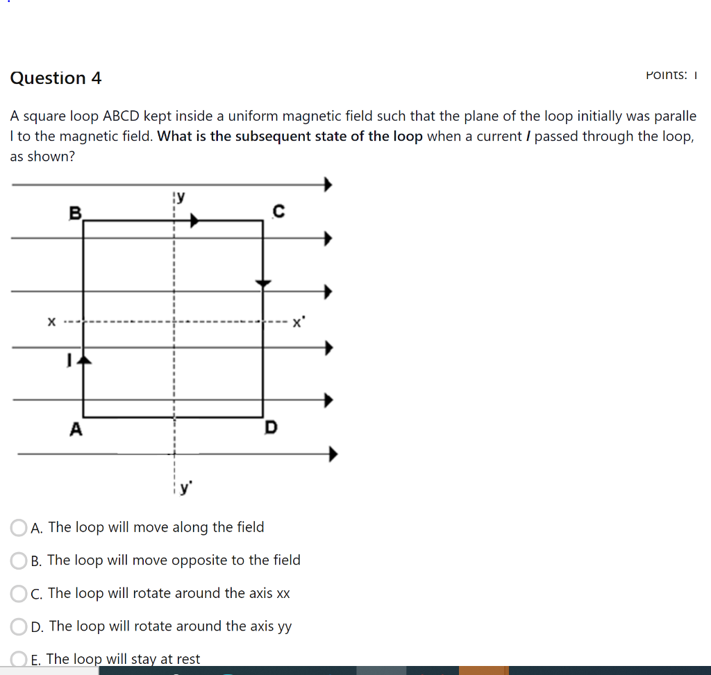 Solved A square loop ABCD kept inside a uniform magnetic | Chegg.com