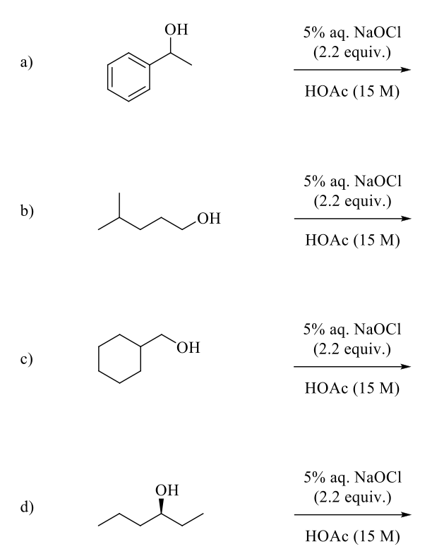 Solved 5% aq. NaOCl HOAc (15 M) | Chegg.com