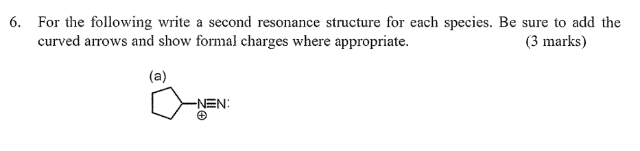Solved For the following write a second resonance structure | Chegg.com