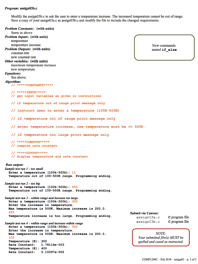 Solved COMP1200-C- assign 03 Read all instruction:s before | Chegg.com