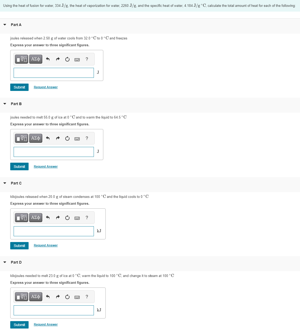 Solved Using table below, calculate the heat change needed | Chegg.com