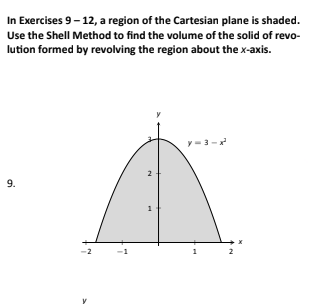Solved Please help answer #9 using the shell method. The | Chegg.com