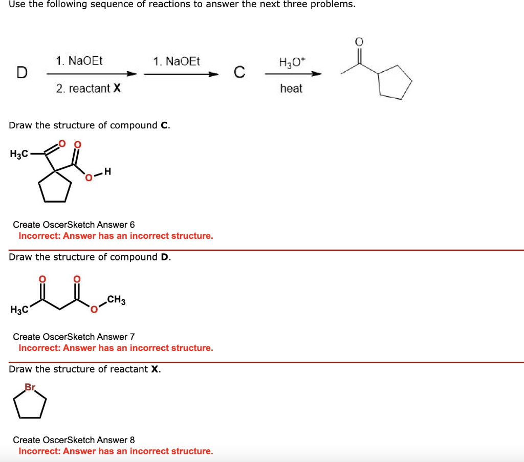 Solved Use the following sequence of reactions to answer the | Chegg.com
