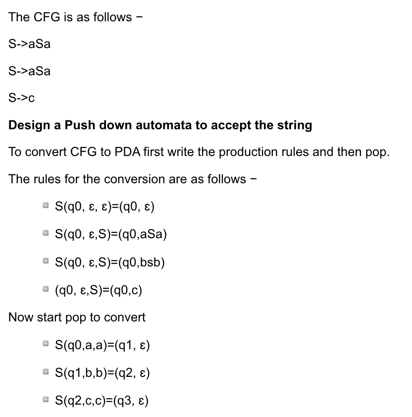 Solved Convert context free grammar to push down automata | Chegg.com