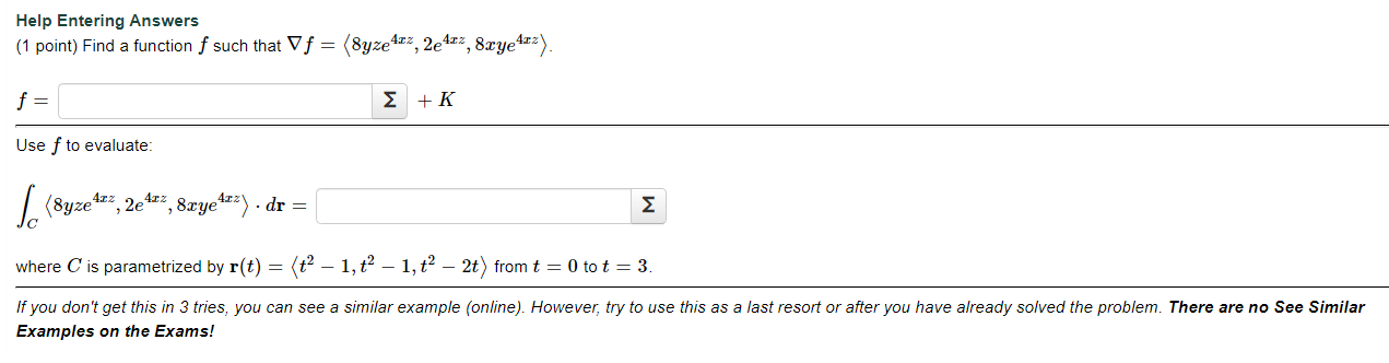 Solved Help Entering Answers (1 point) Find a function f | Chegg.com