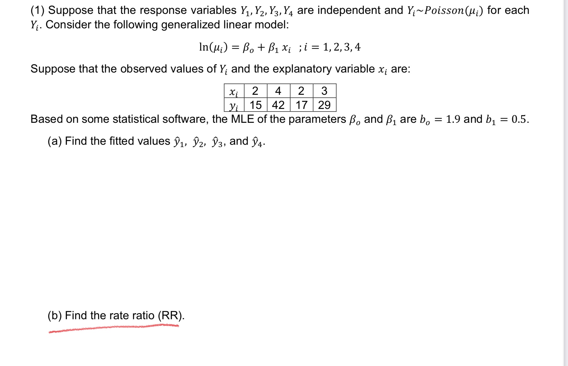Solved Not sure how to find the rate ratio in this question | Chegg.com