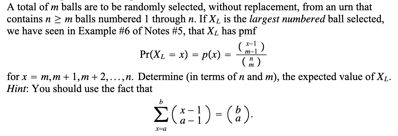 Solved A total of m balls are to be randomly selected, | Chegg.com