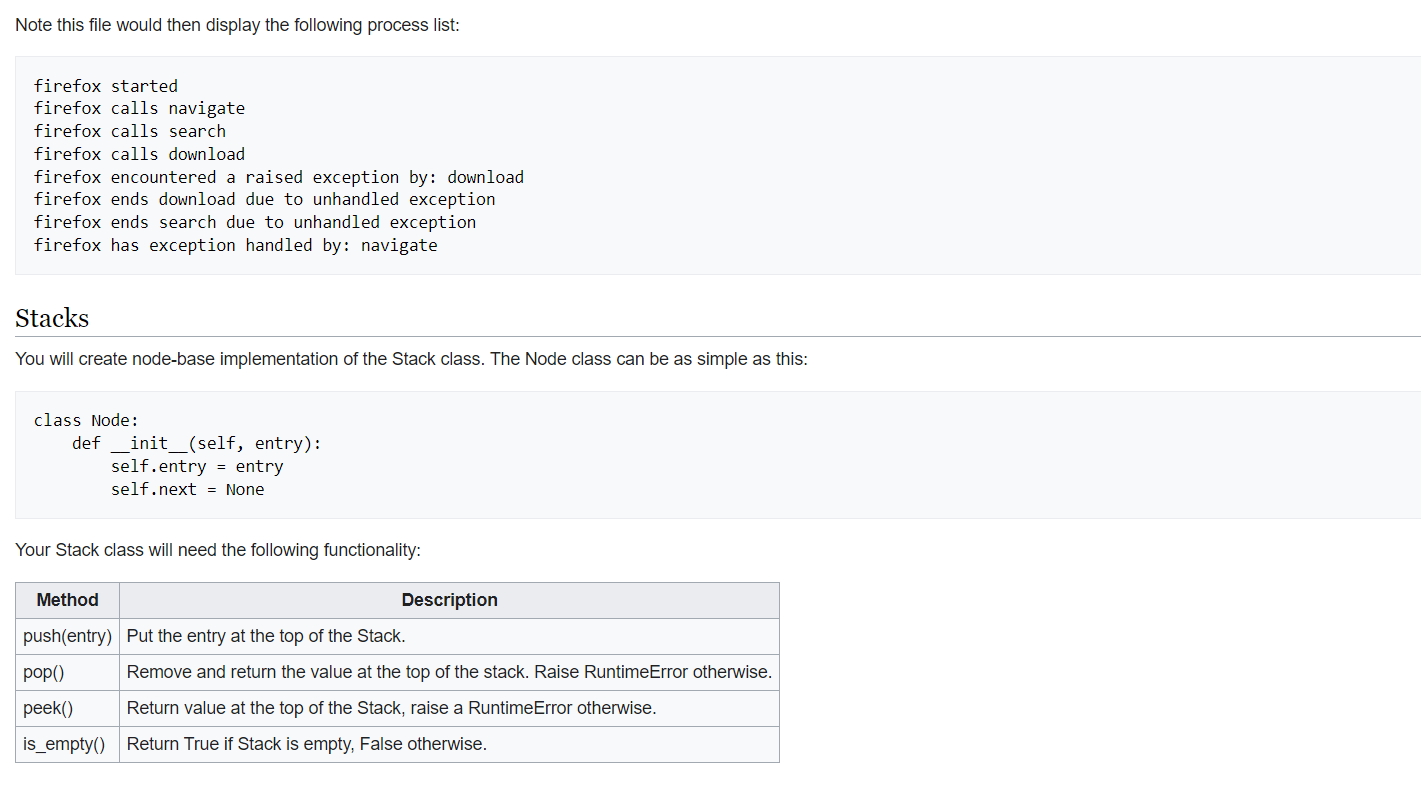 Solved stack within a process. You'll also design and | Chegg.com