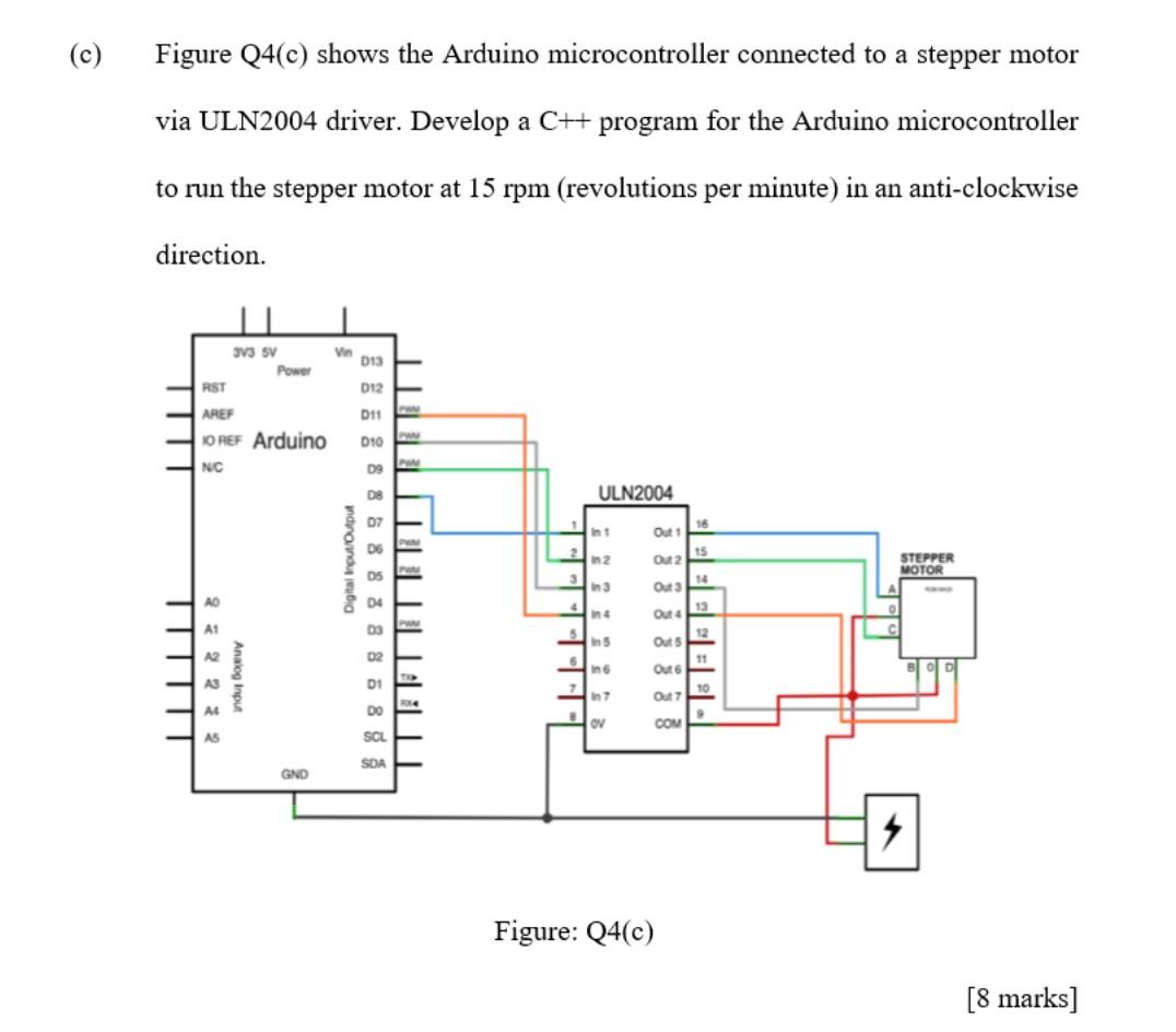 c) Figure Q4(c) shows the Arduino microcontroller | Chegg.com