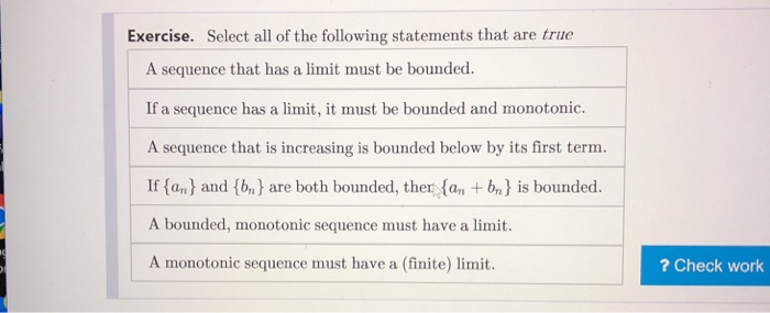 Solved Exercise. Select all of the following statements that | Chegg.com