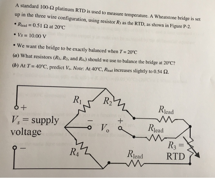 Solved A standard 100-2 platinum RTD used to measure | Chegg.com