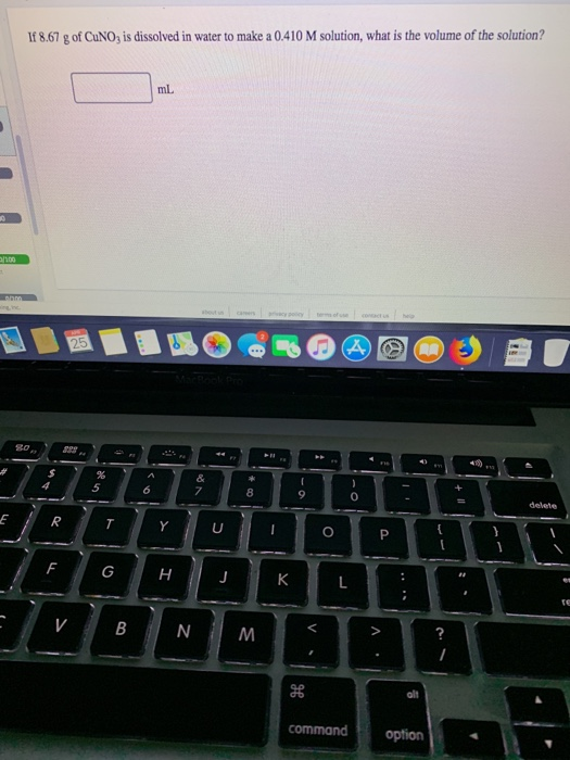 Solved If 8.67 g of CuNO, is dissolved in water to make a | Chegg.com